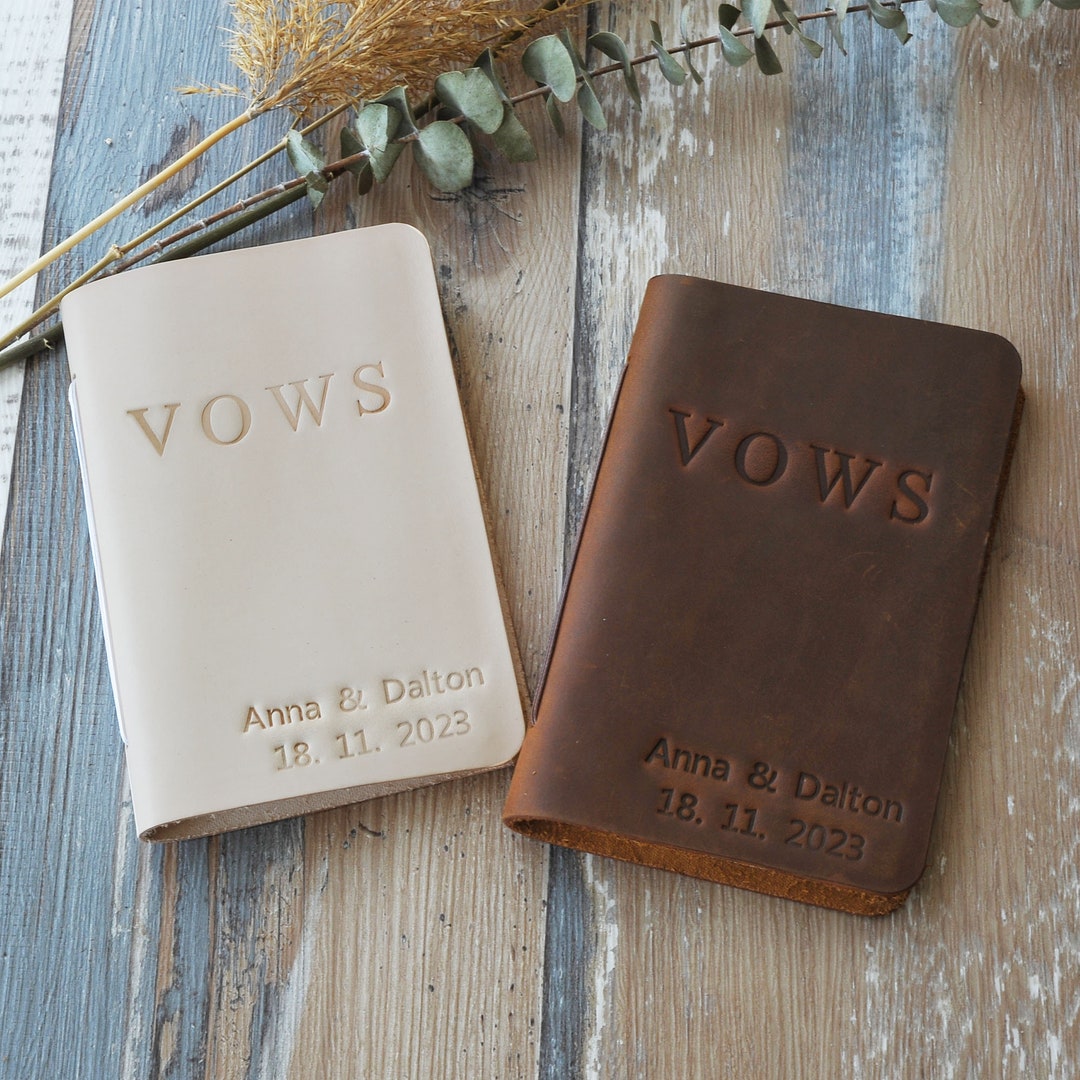 Personalized Wedding Vow Books, Leather Vow Book, Customized Wedding ...