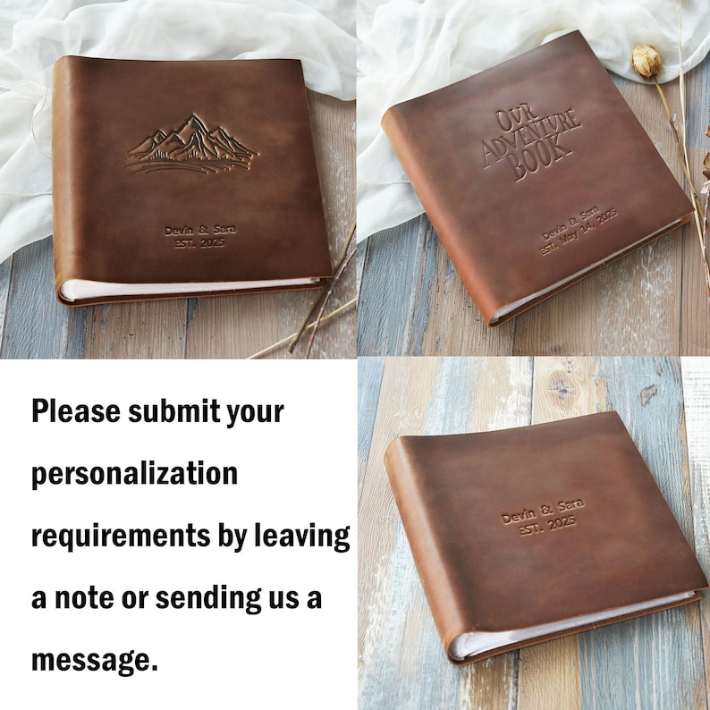 Custom Photo Album 4x6 for 100, 200 or 300 Photos. Personalized Leather ...