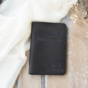 Personalized Officiant Notebook, Custom Luxury Leather Cover Note Book ...
