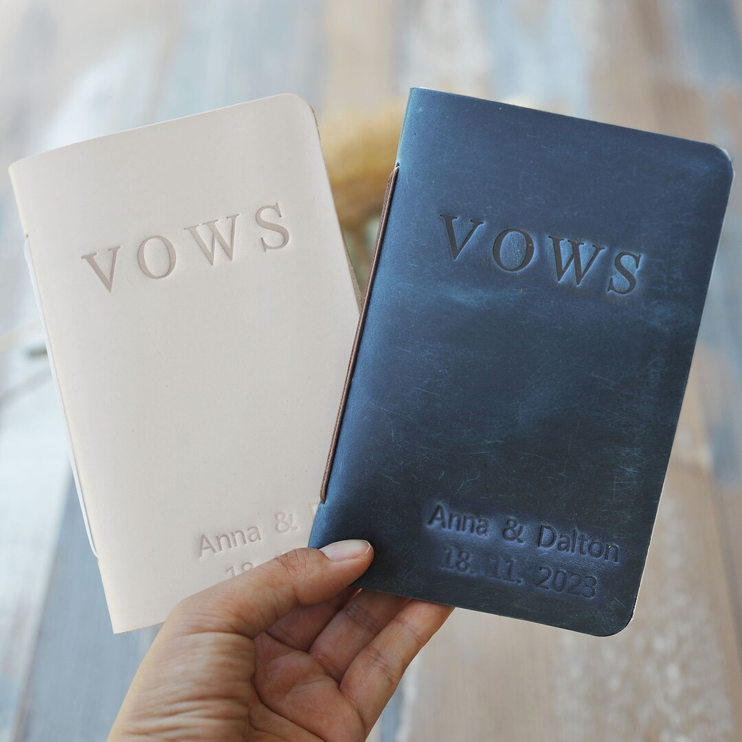 Personalized Leather Vow Book, Customized Wedding Vows Keepsake，wedding ...