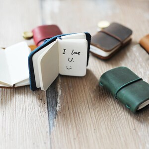 Small Leather Journal, Personalized Leather Retro Pocket Notebook, Mini ...