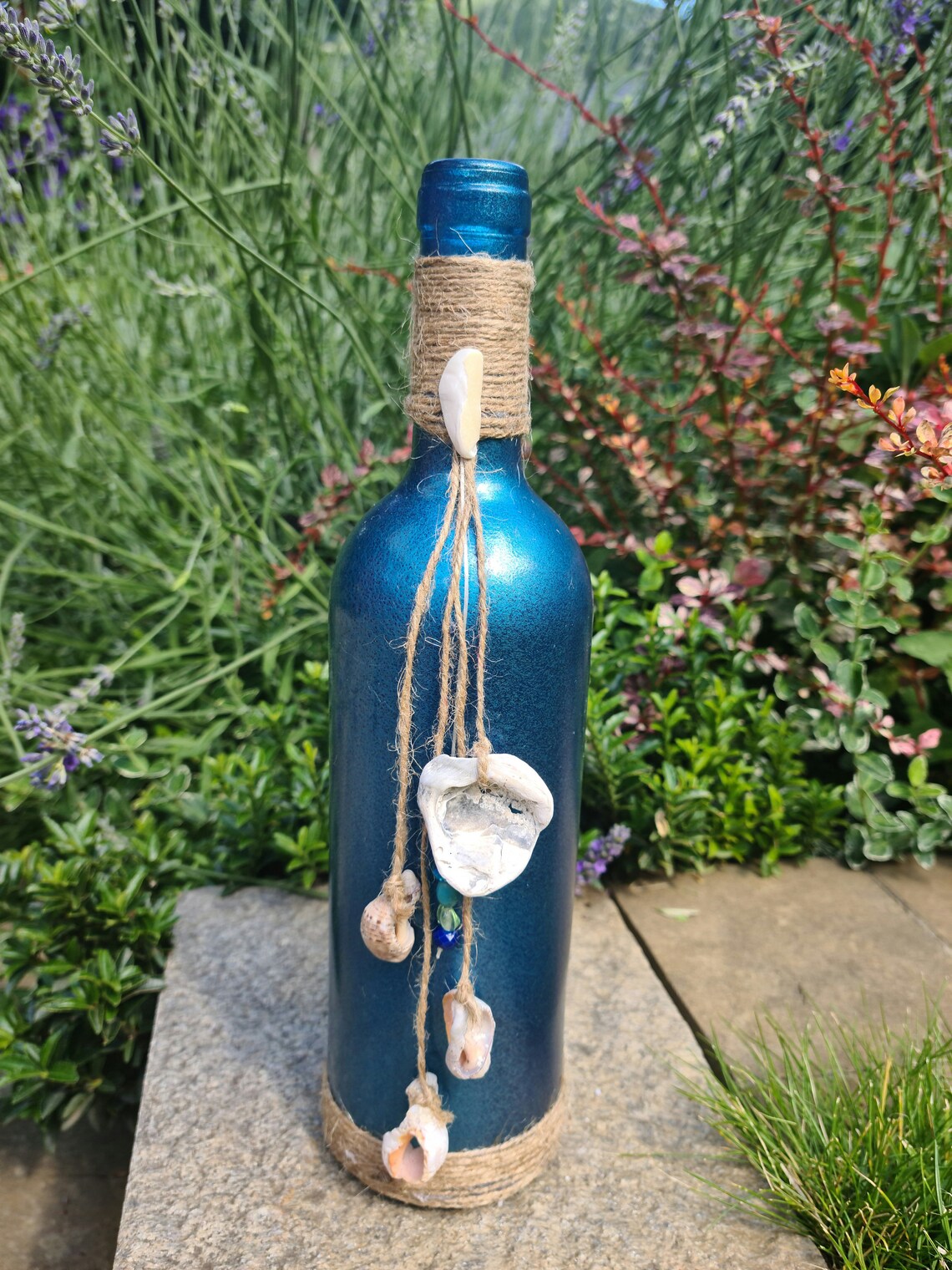 Beach Bottle Hand Decorated Bottle Beach Decor Ocean Vase - Etsy