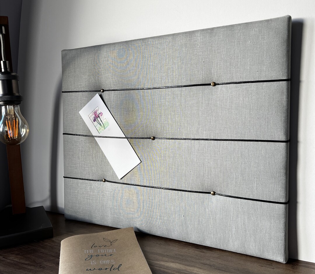 Plain Light Grey Linen Scandi Style Memo Board. Contemporary Rustic ...