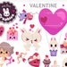 Valentine Kawaii Clipart - Etsy