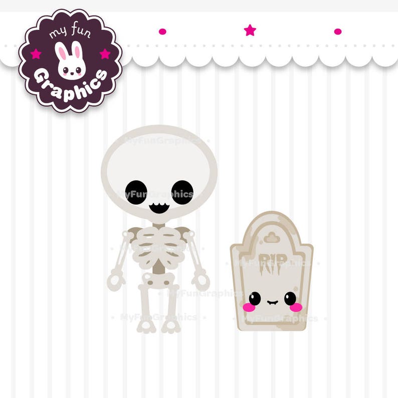 Halloween Kawaii Clip Art, Cute Halloween Clipart - Etsy