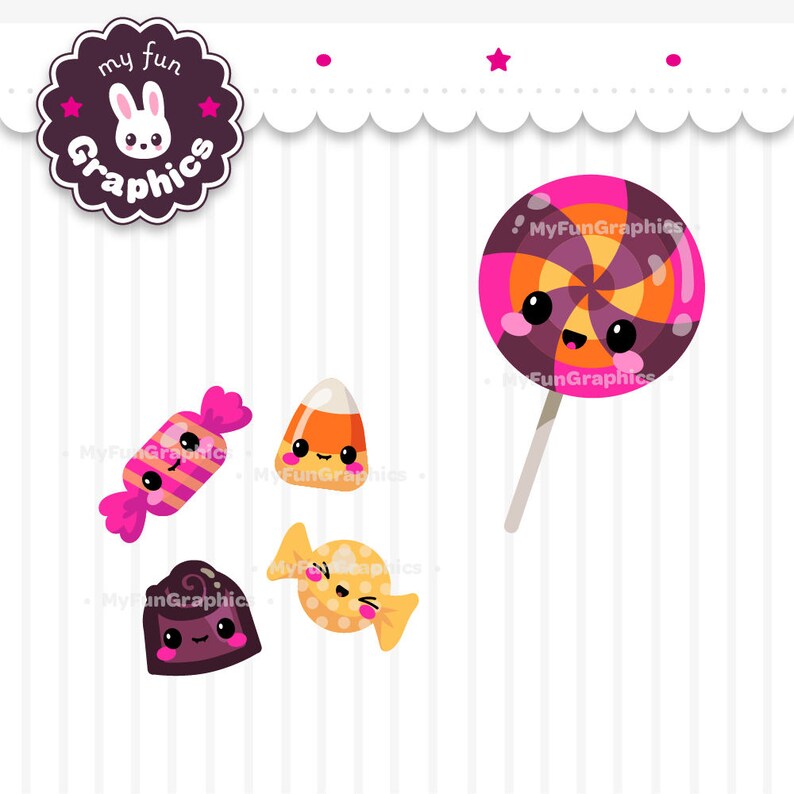 Halloween Kawaii Clip Art, Cute Halloween Clipart - Etsy