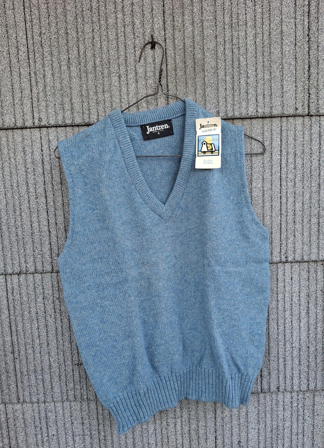 Vintage 1970s 1980s NOS Deadstock Jantzen Blue Sweater Vest Original ...