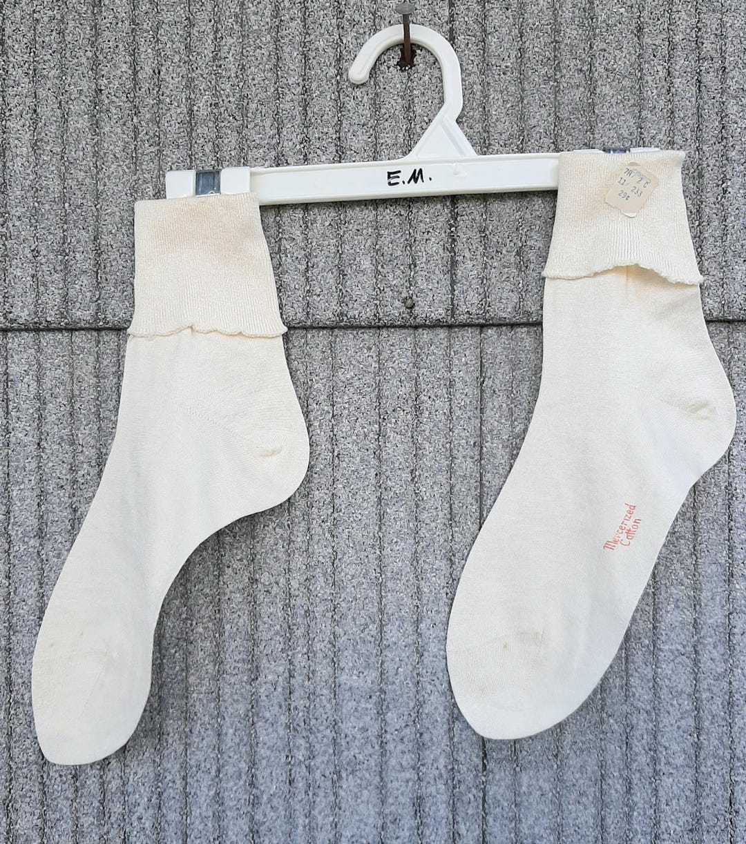 Vintage 1930s 1940s Cream Ankle Socks J.C. Penney Co. NOS Deadstock ...