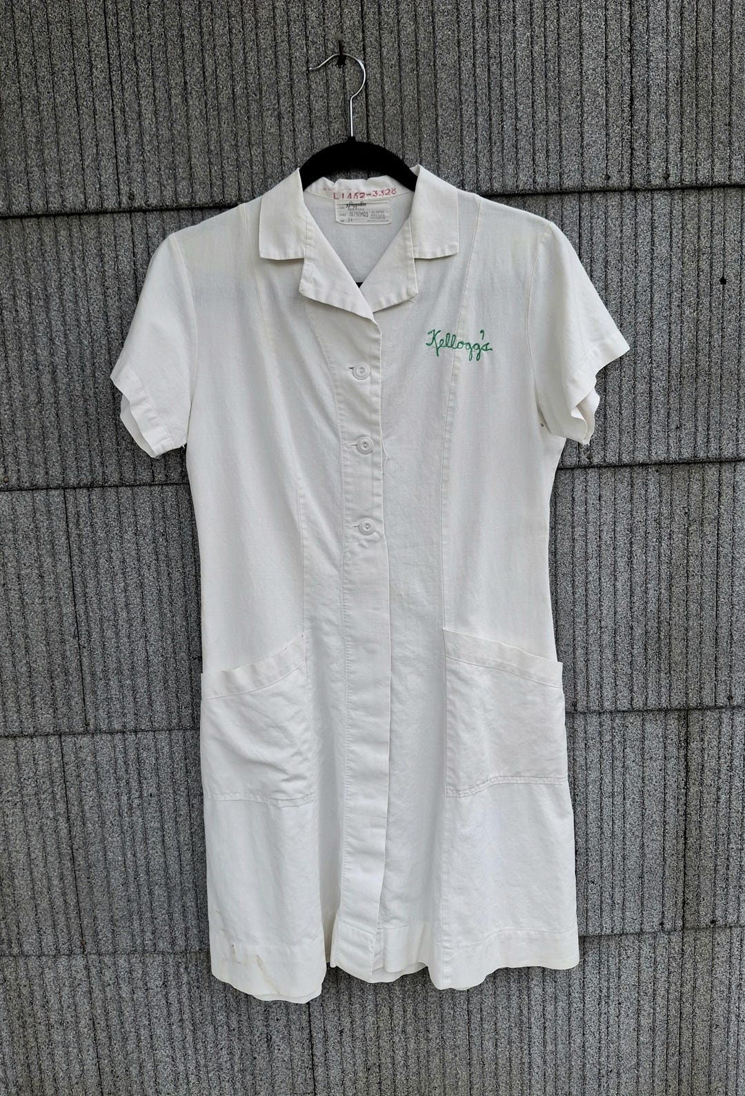 Vintage 1960s Kellogg's Ceral Uniform White Cotton Dress Angelica Size ...