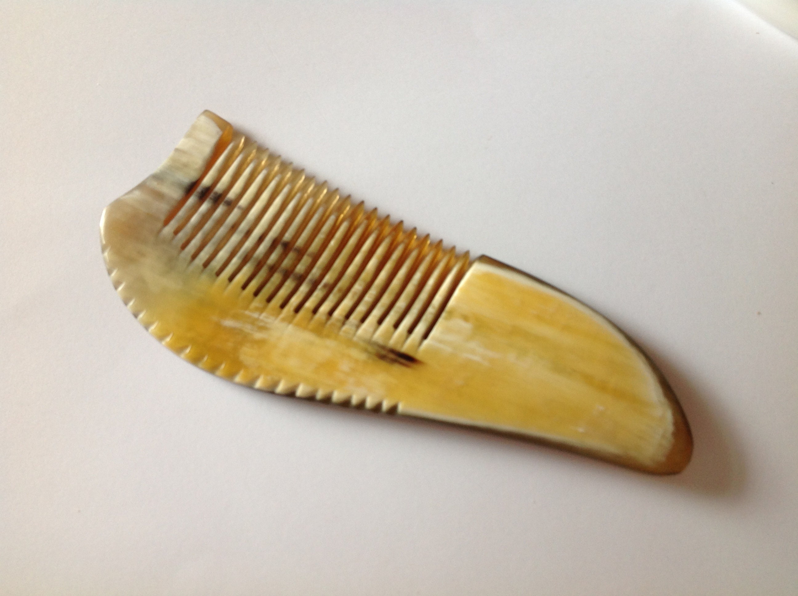 Organic Oxhorn Comb Fine Tooth OX3 Beard Comb Hair Comb Unique Pattern ...