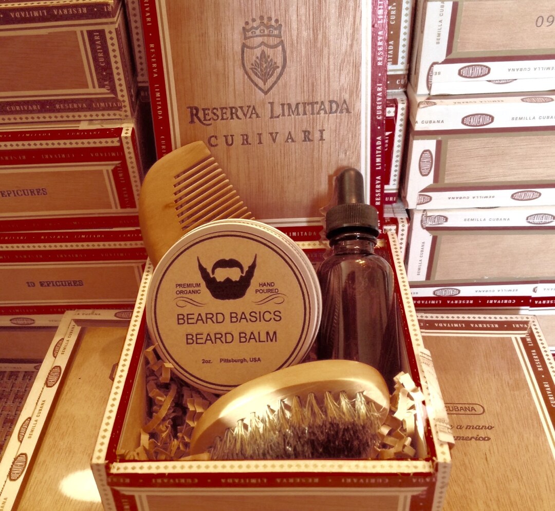 Beard Grooming Set Beard Basics Travel Size Comb and Boar Brush Oil and ...