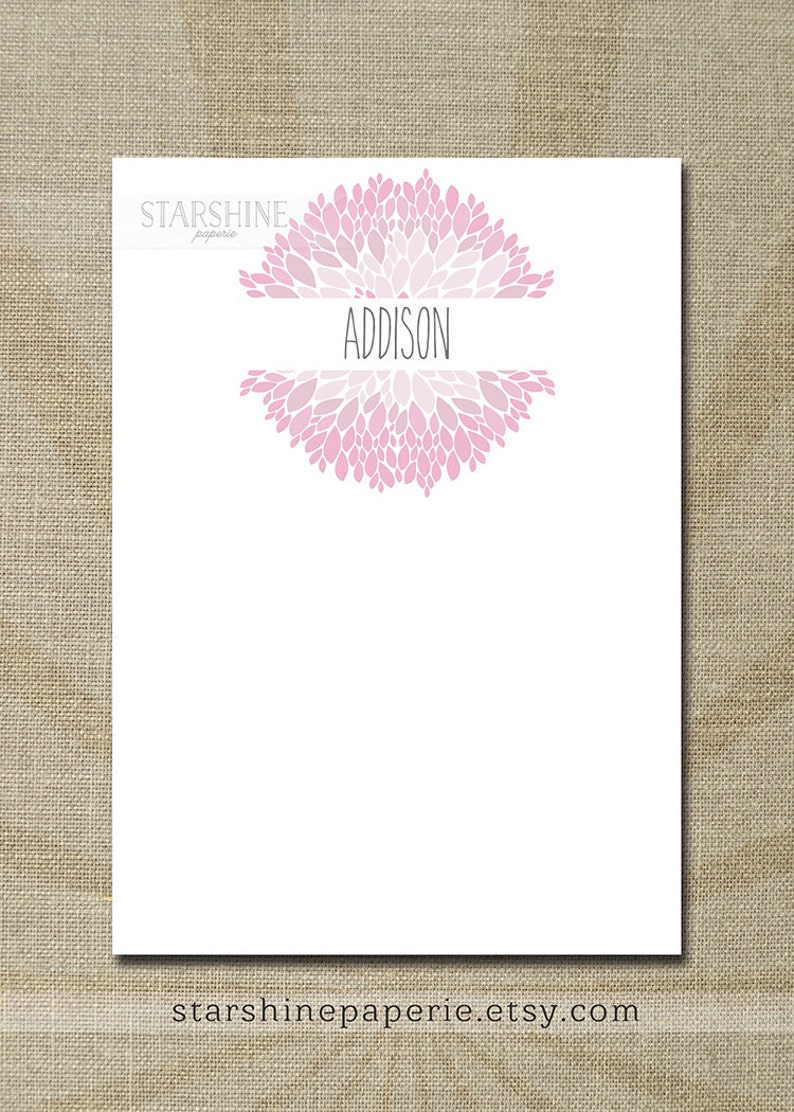 Pink Bloom INSTANT DOWNLOAD Editable Card Personalized 5x7 Flat Blank ...