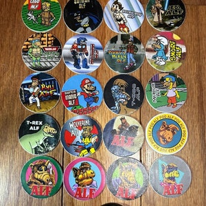 ALF 15th Anniversary TV Show Pogs Milkcaps Custom Made New Complete Set ...