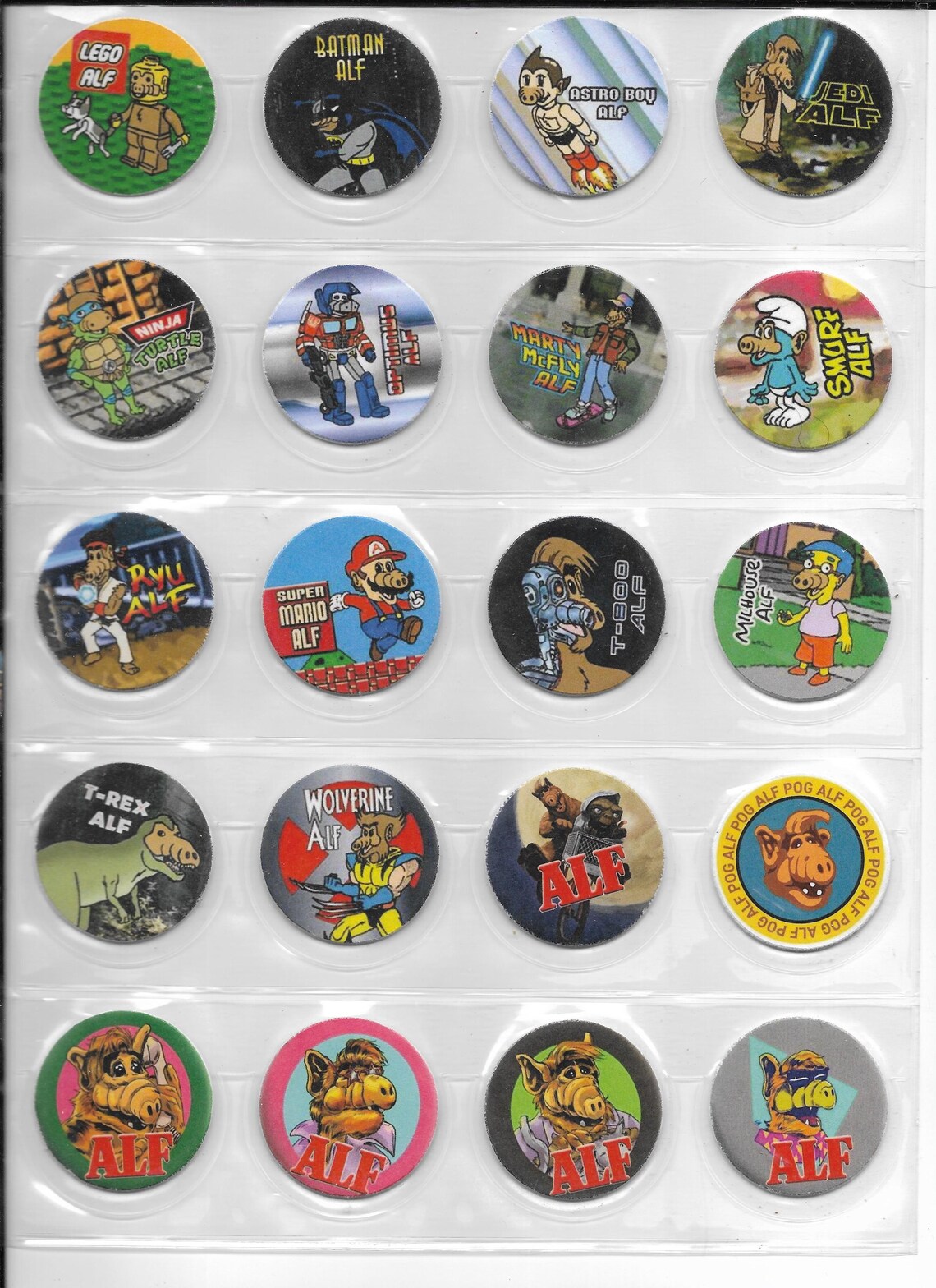 ALF 15th Anniversary TV Show Pogs Milkcaps Custom Made New Complete Set ...