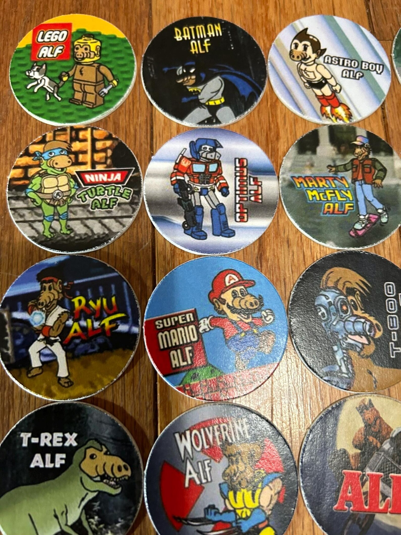ALF 15th Anniversary TV Show Pogs Milkcaps Custom Made New Complete Set ...