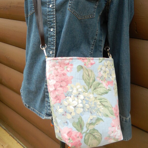 Vintage Fabric Market Tote Bag With Vegan Leather Handles - Etsy