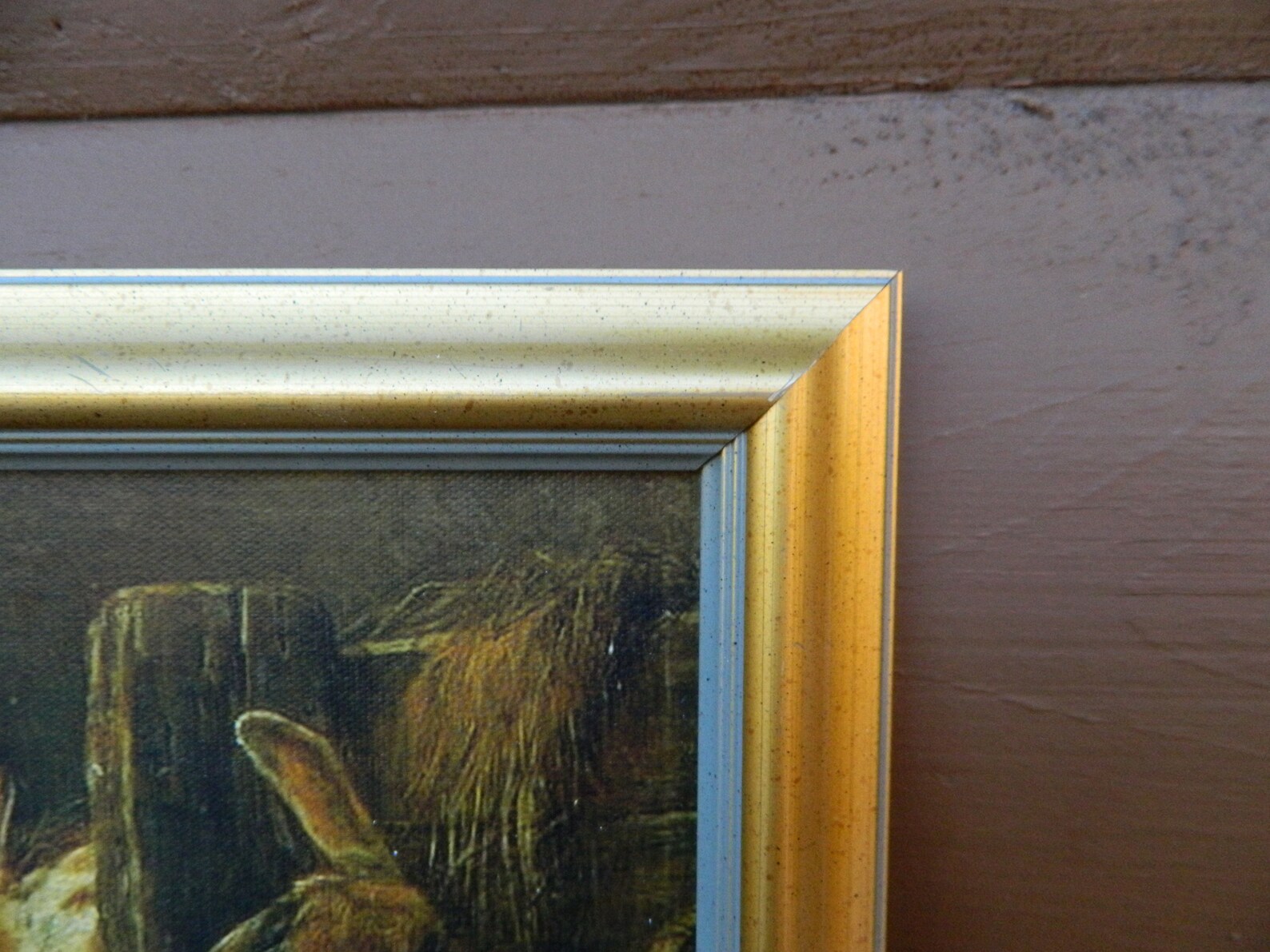 Group of Rabbits Print on Canvas- Vintage Gold Frame With Hanger - Etsy