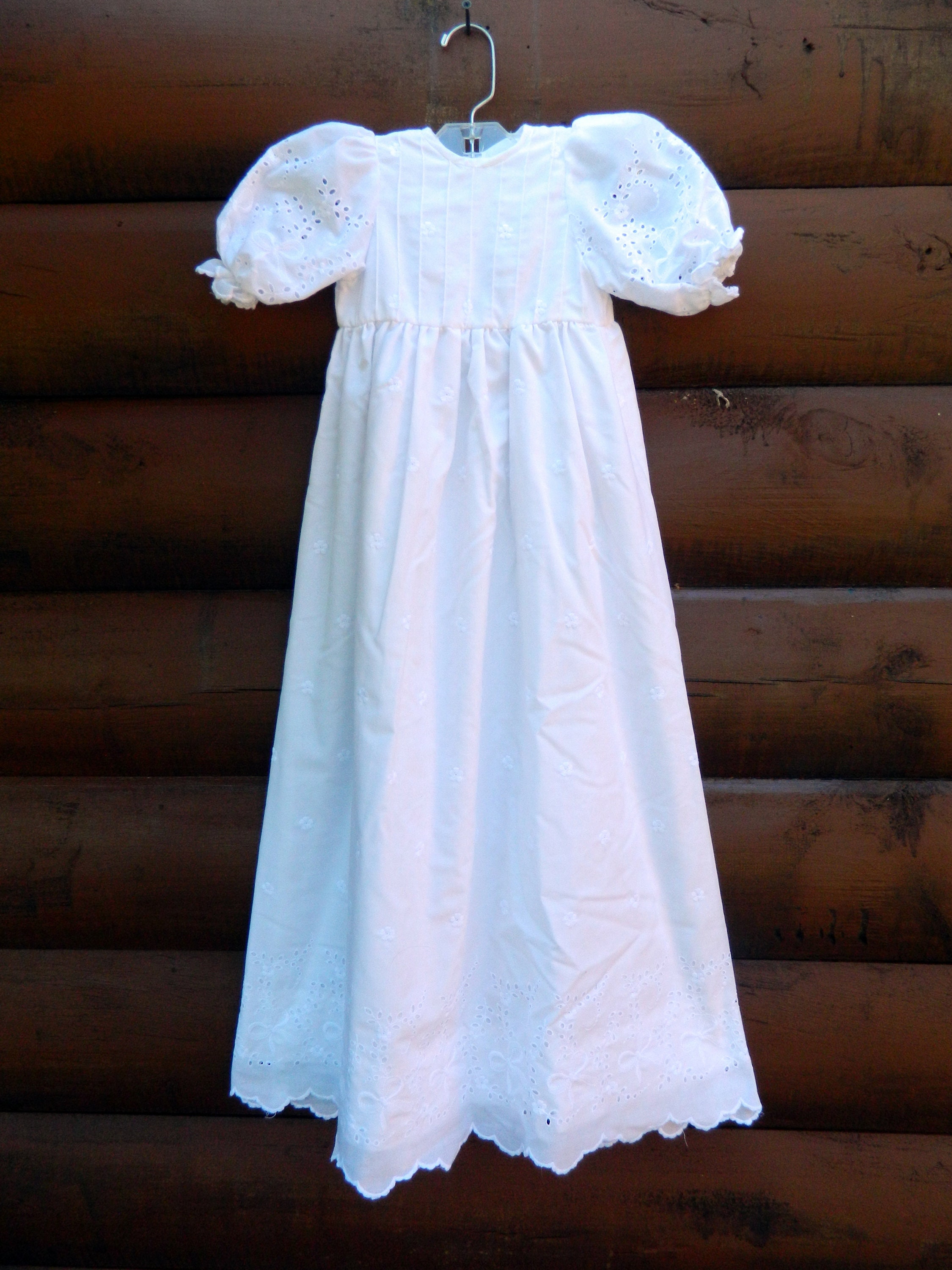 Vintage Handmade Girls Dress, Vintage White Eyelet Flower Girl Dress ...