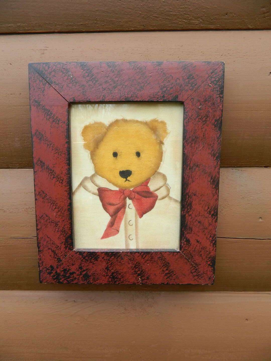 Vintage Teddy Bear Hand Painted Pa Folk Art Theroum - Etsy