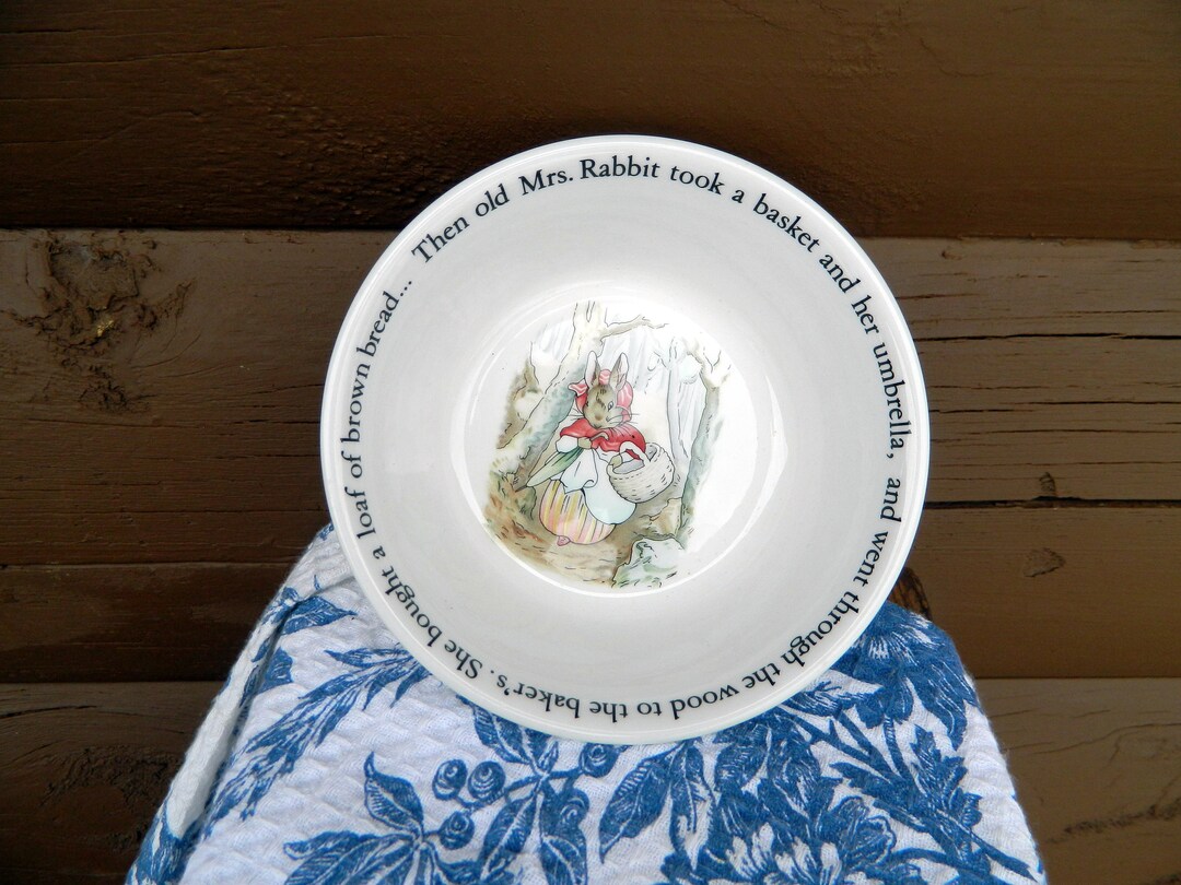 Peter Rabbit Bowl and Plate Mrs. Rabbit Wedgwood Beatrix Potter Designs ...