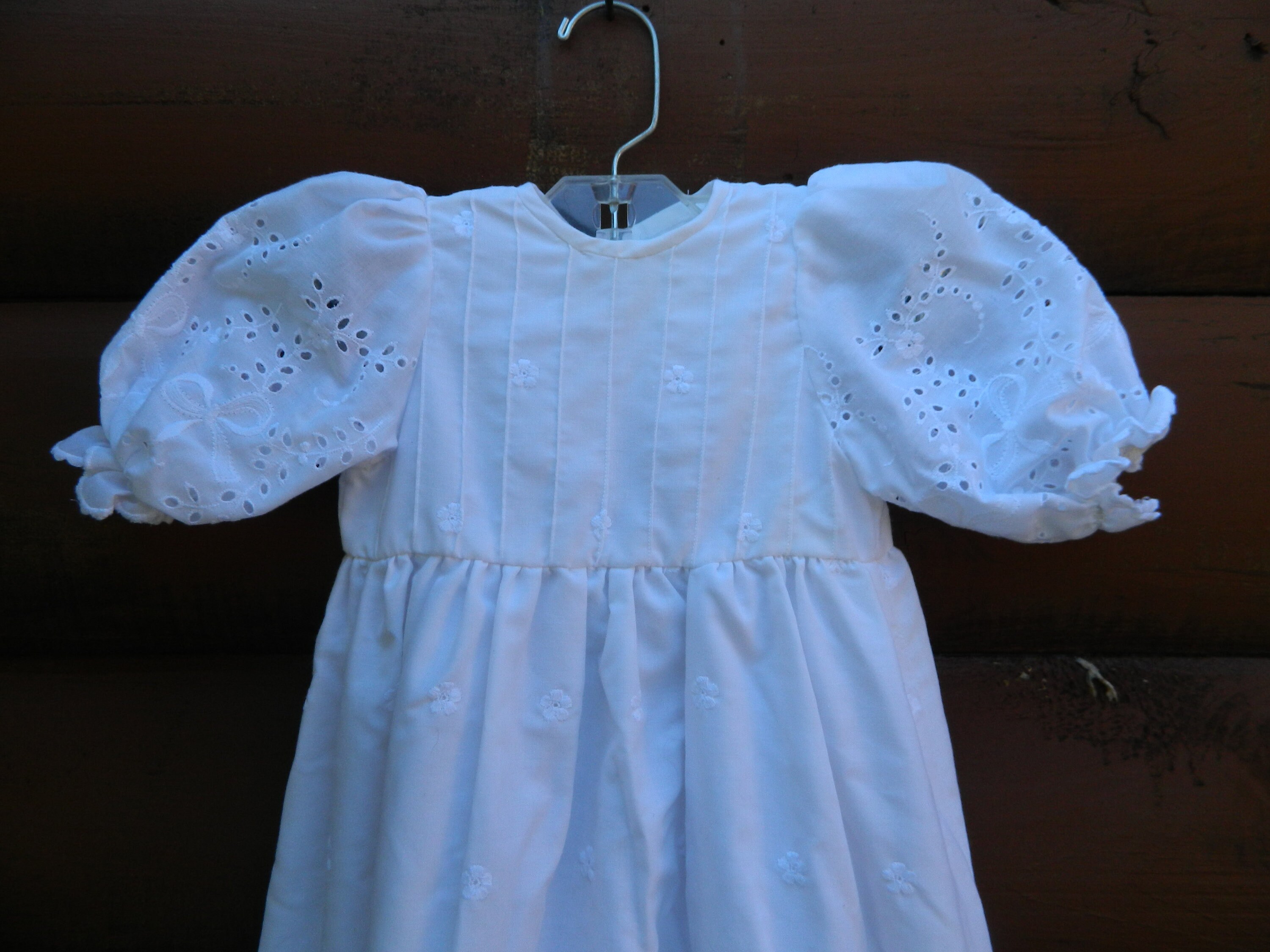 Vintage Handmade Girls Dress, Vintage White Eyelet Flower Girl Dress ...