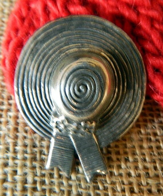 Vintage Sterling Silver Straw Hat Pin | Etsy