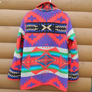 Vintage Woolrich Southwestern Aztec Design Winter Coat 100% Wool Size ...