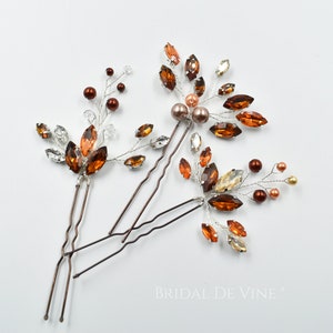 Autumn Fall Copper, Terracotta, Rust Hair Pin, Bridesmaids Accessories ...