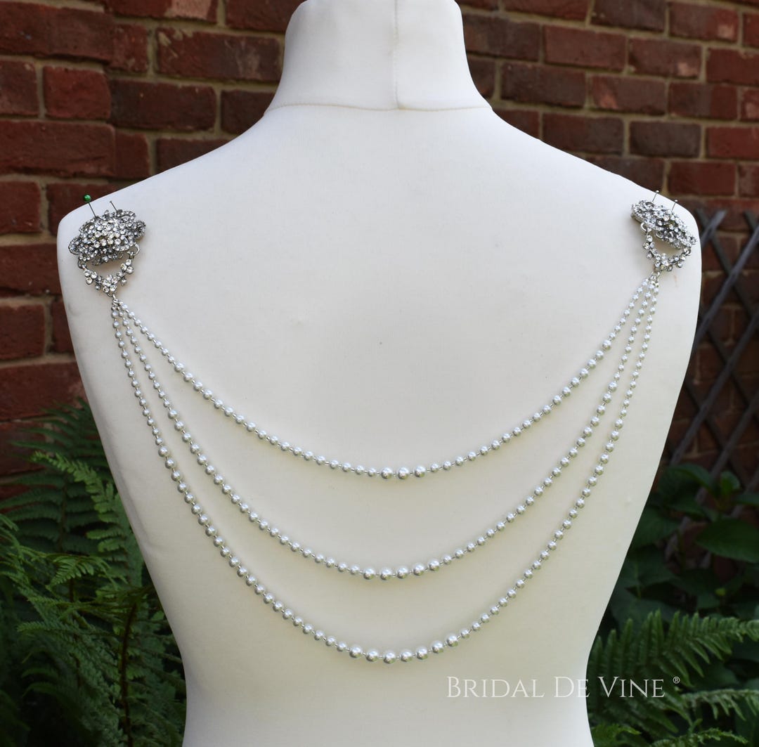 Pearl Bridal Backless Dress Drape: Vintage Inspired Back Jewelry - Etsy