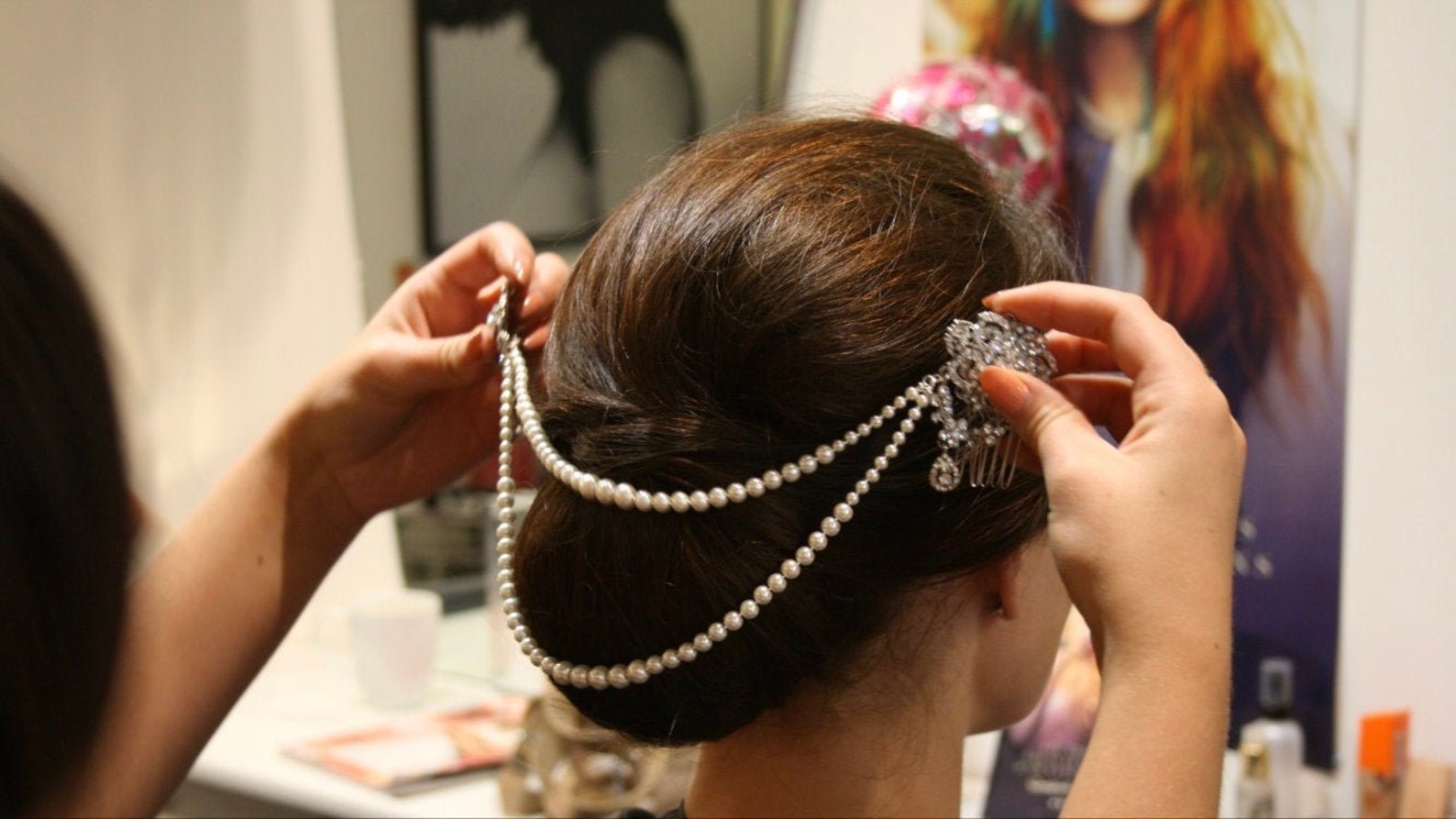 Pearl Bridal Drape Double Hair Comb Hair Swag Back Drape | Etsy