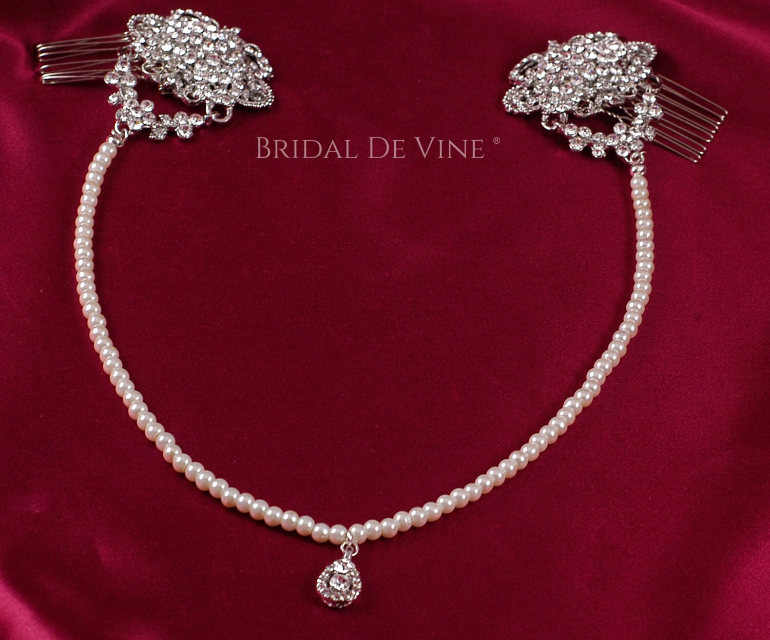 Bridal Forehead Brow Band Headpiece Boho with front Drop | Etsy