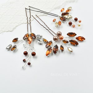 Autumn Fall Copper, Terracotta, Rust Hair Pin, Bridesmaids Accessories ...