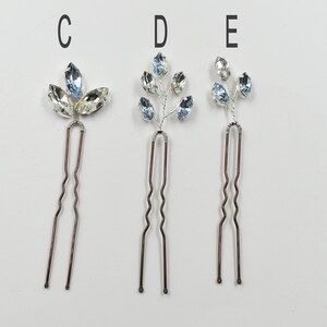 Light Blue Bridal Rhinestone Hair Pin, Hair Accessories, - Hair Up ...