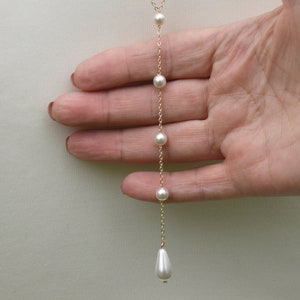 Bridal Backdrop Necklace, Back Lariat, Back Necklace,long Back Necklace ...