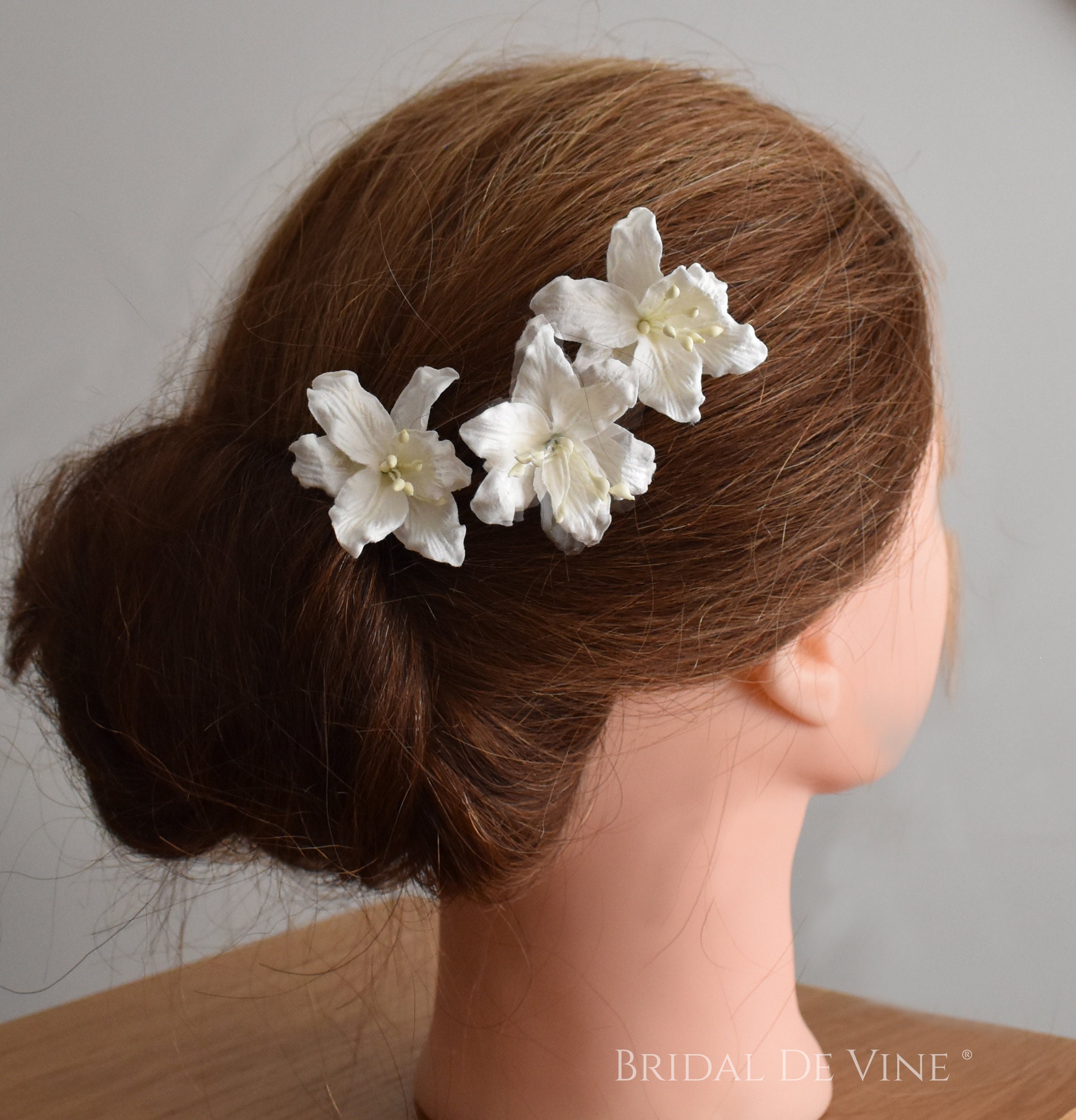Bridal Lilly Flower Hair Pins Bridal Grips Bridal Hair - Etsy UK