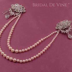 Pearl Bridal Drape Double Hair Comb Hair Swag Back Drape - Etsy