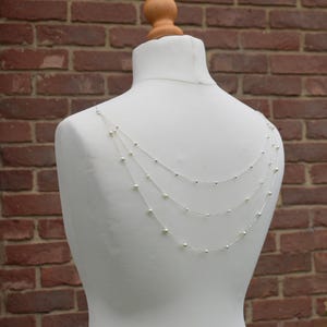 Bridal Back Necklace: Crystal & Pearl Silver Attachment - Etsy