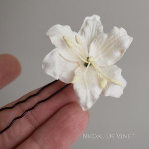 Bridal Lilly Flower Hair Pins, Bridal Grips, Bridal Hair Accessories ...