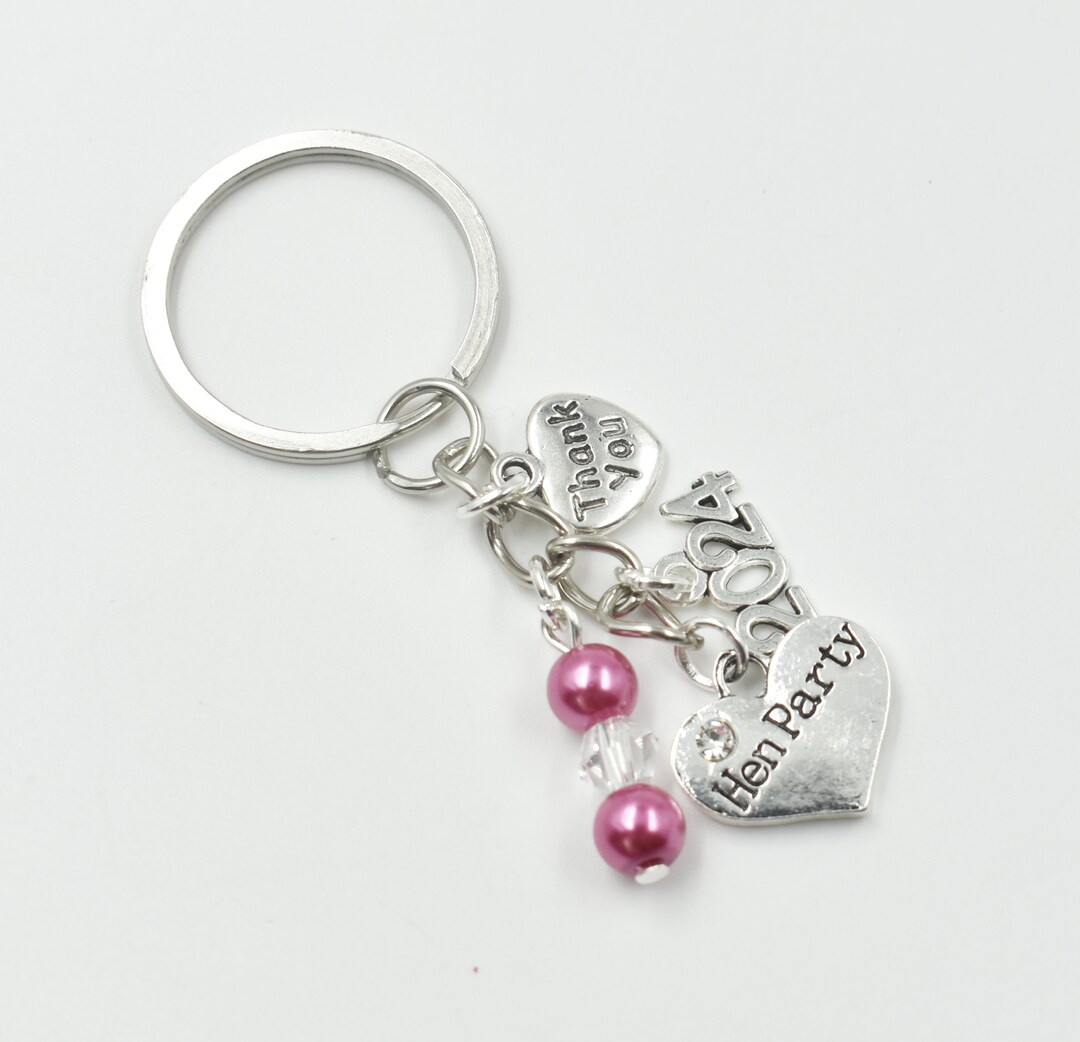 THANK YOU Hen Party, Key Ring, Wedding Keepsake, Bridal Shower, Party ...