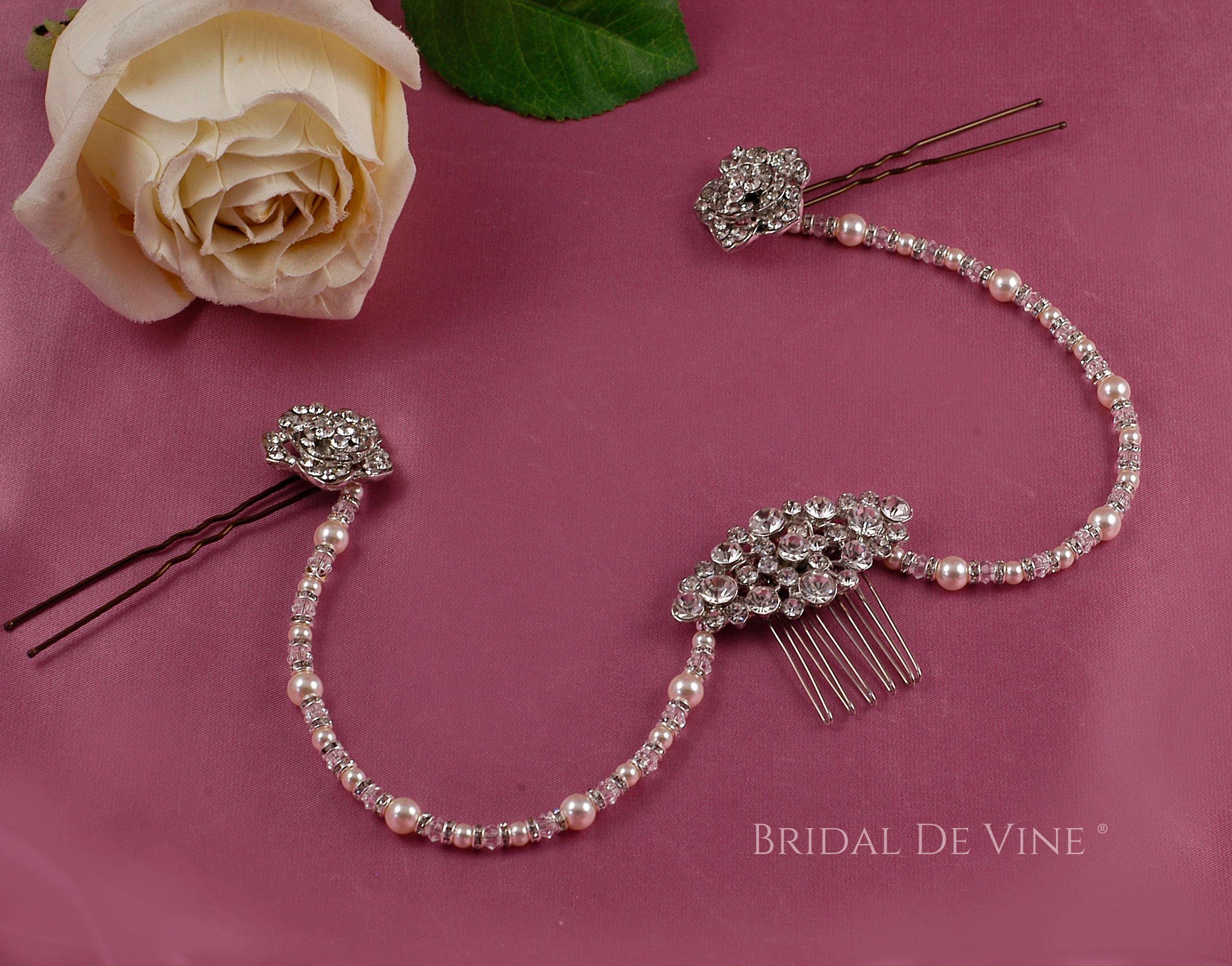 Bridal Back Drape Hair Adornment Hair Swag Hair Jewellery - Etsy Nederland