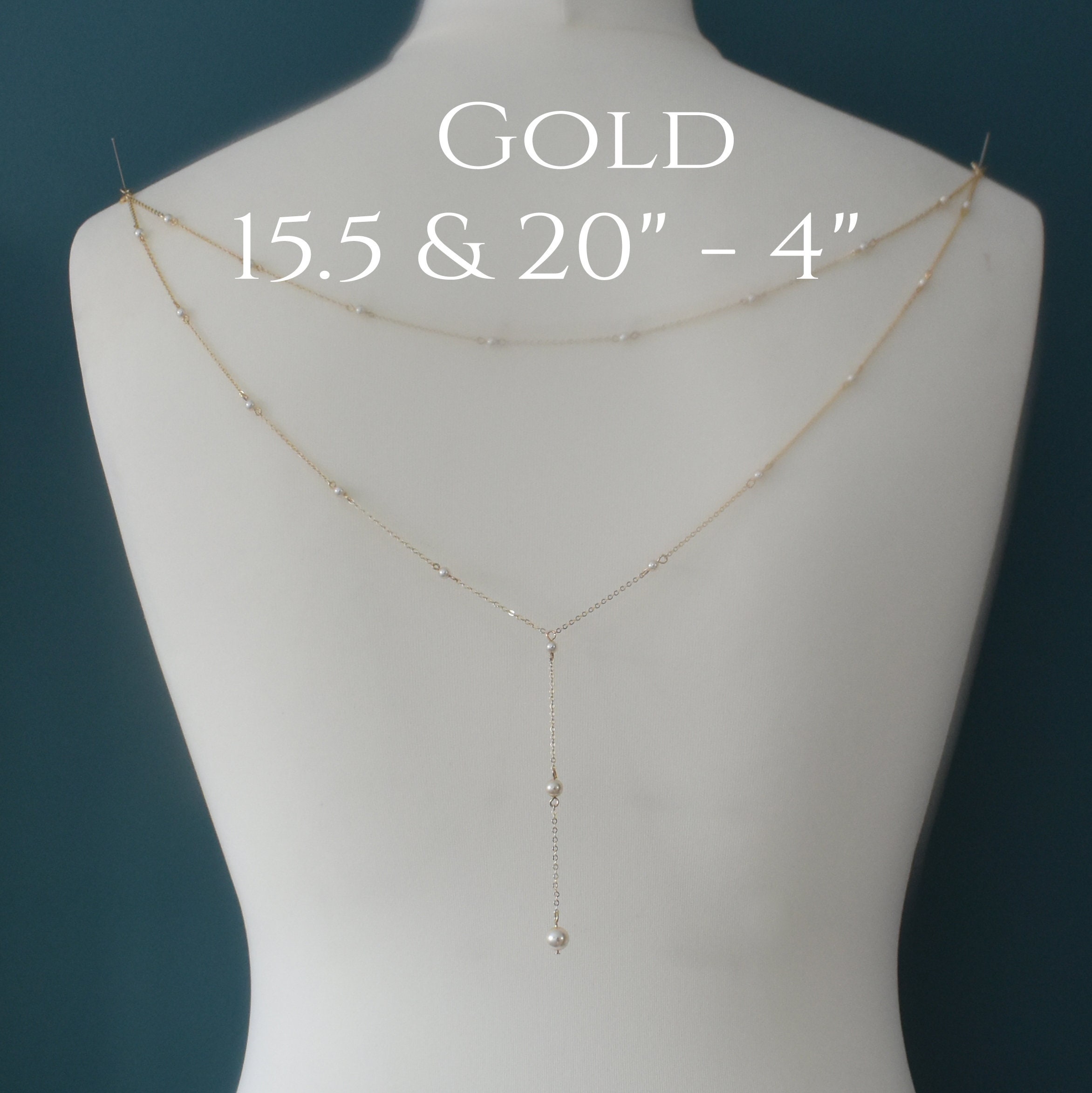 Pearl Bridal Back Necklace: Silver or Gold Wedding Jewelry - Etsy
