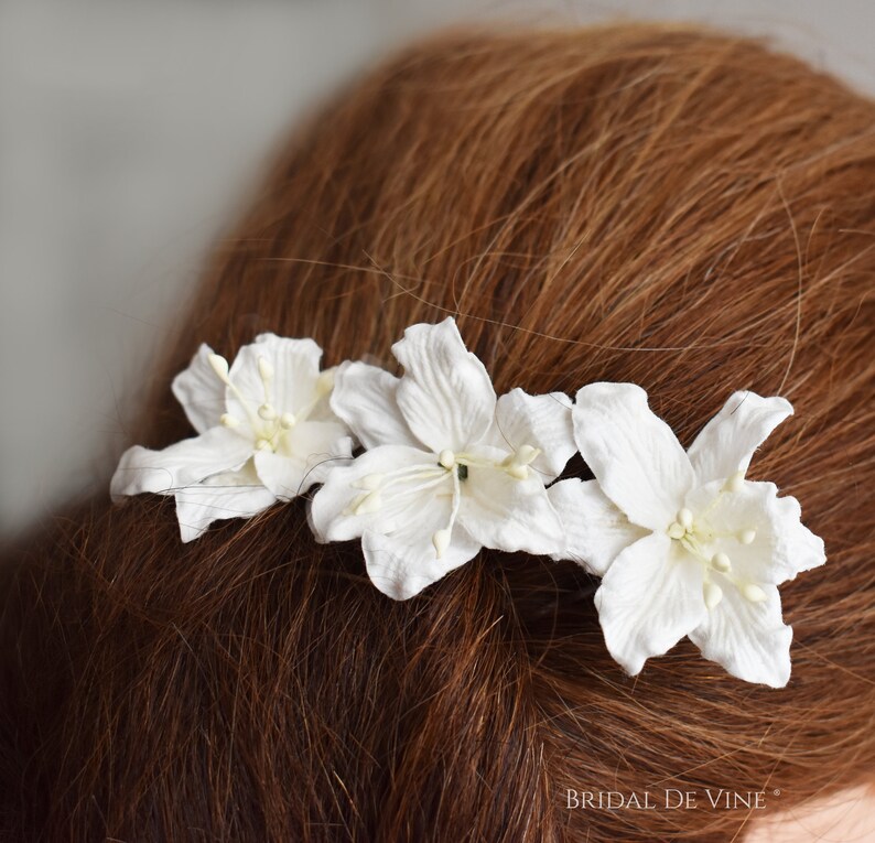Bridal Lilly Flower Hair Pins Bridal Grips Bridal Hair - Etsy UK