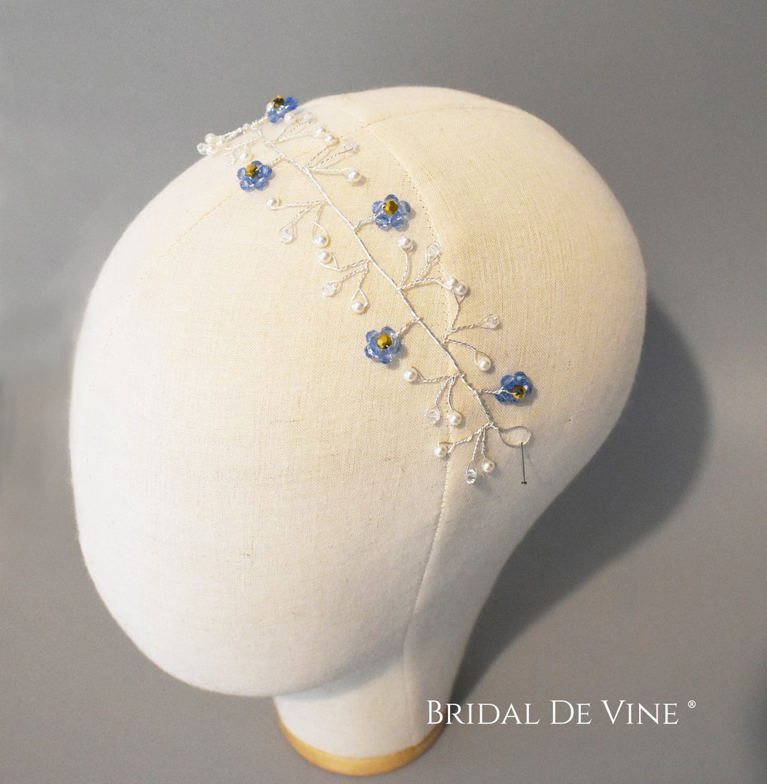 Bridal Forget Me Not Hair Vine, Hair Accessories, Something Blue - Etsy