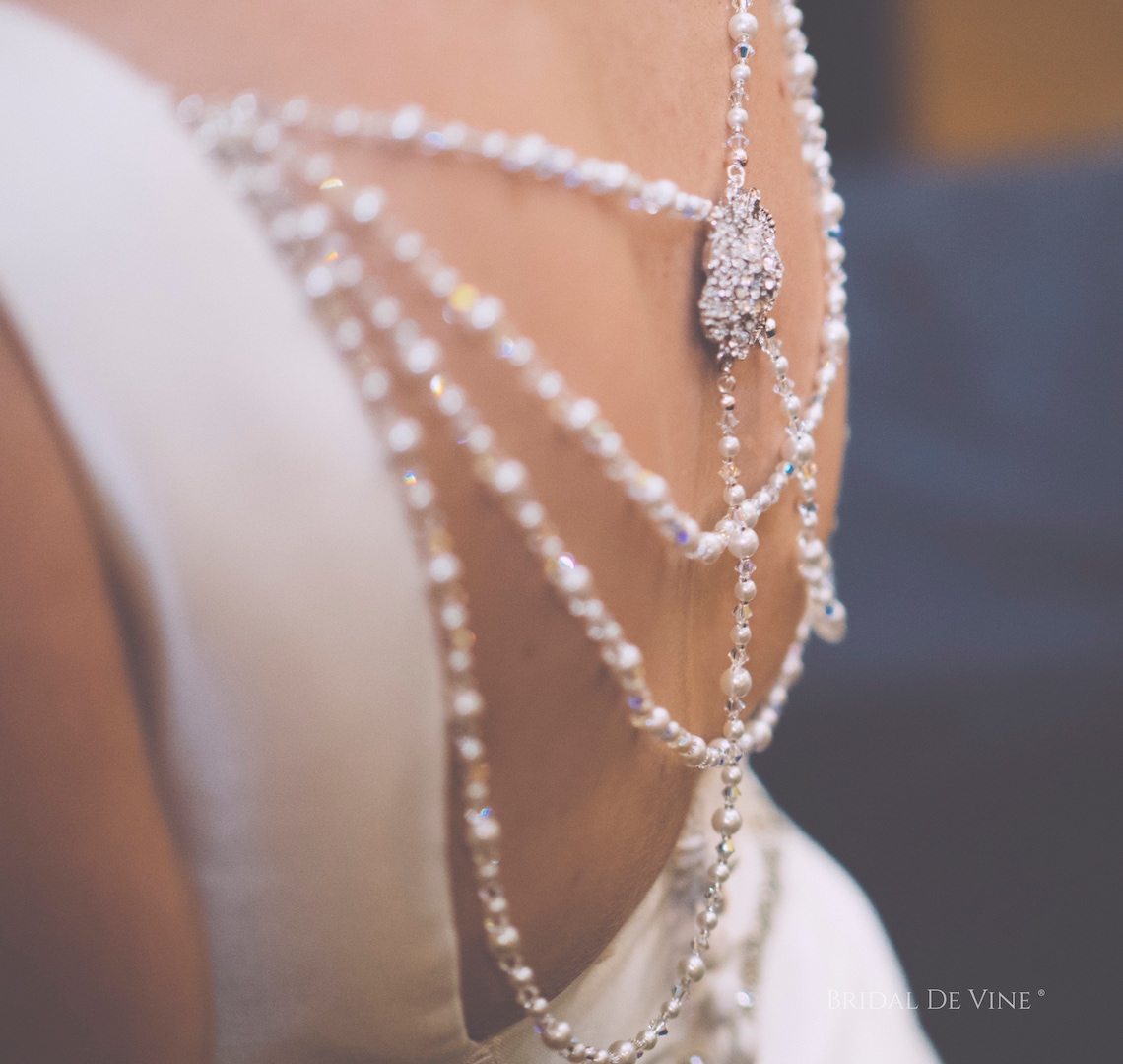 Bridal Back Jewellery Backless Dress Backdrop Drape - Etsy