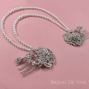 Pearl Bridal Drape Double Hair Comb Hair Swag Back Drape - Etsy