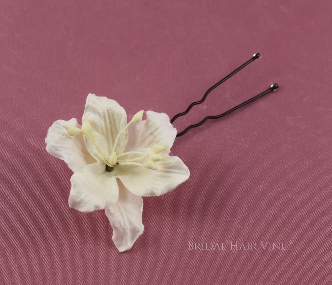 Bridal Lilly Flower Hair Pins Bridal Grips Bridal Hair - Etsy UK