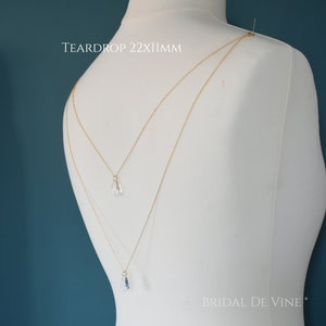 Bridal Back Jewellery, Crystal Drop Back Necklace, Backdrop Pearl Drop ...