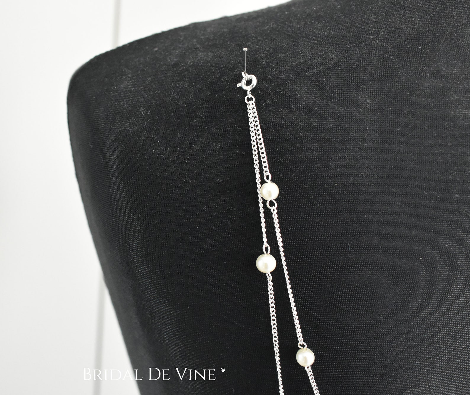 Bridal Back Jewellery, Back Necklace, Backdrop Pearl Crystals - Etsy