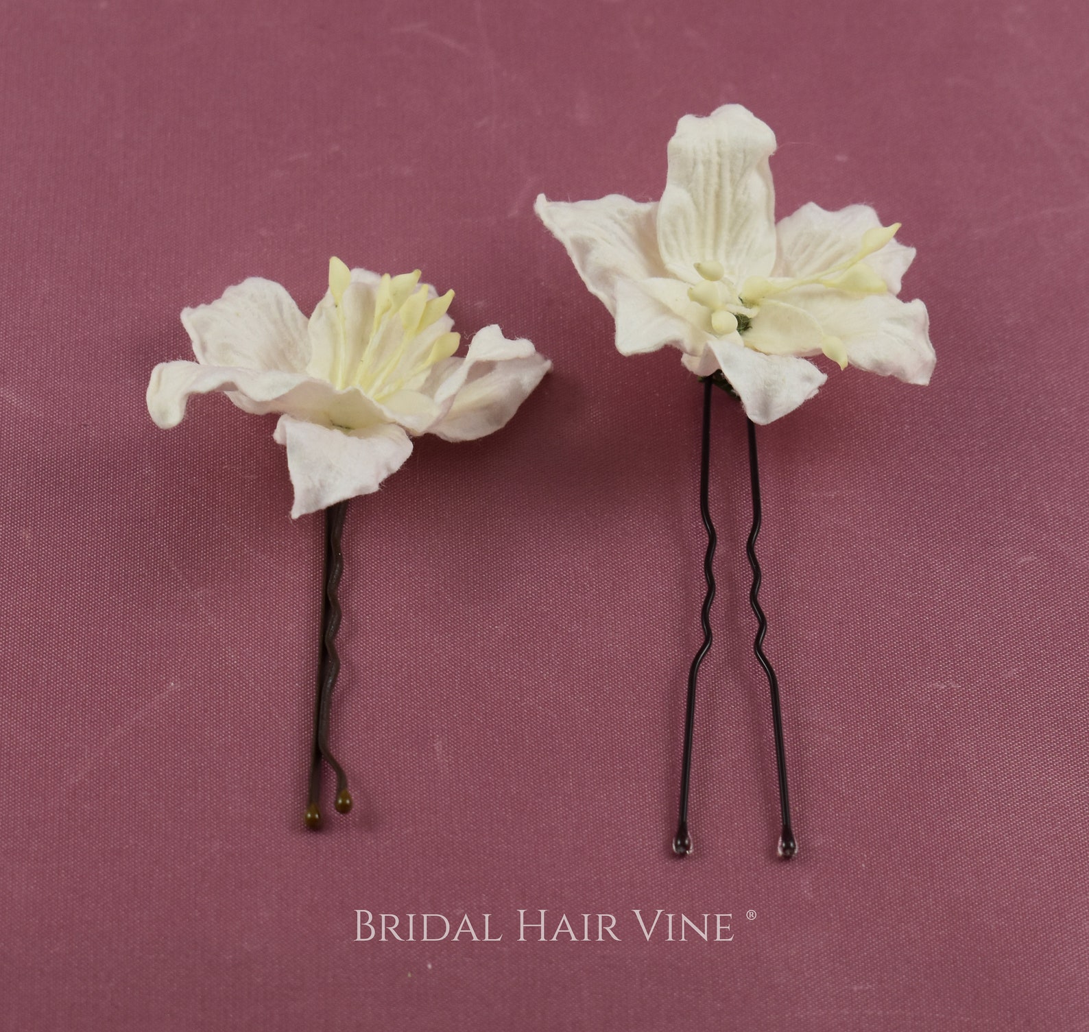 Bridal Lilly Flower Hair Pins, Bridal Grips, Bridal Hair Accessories ...