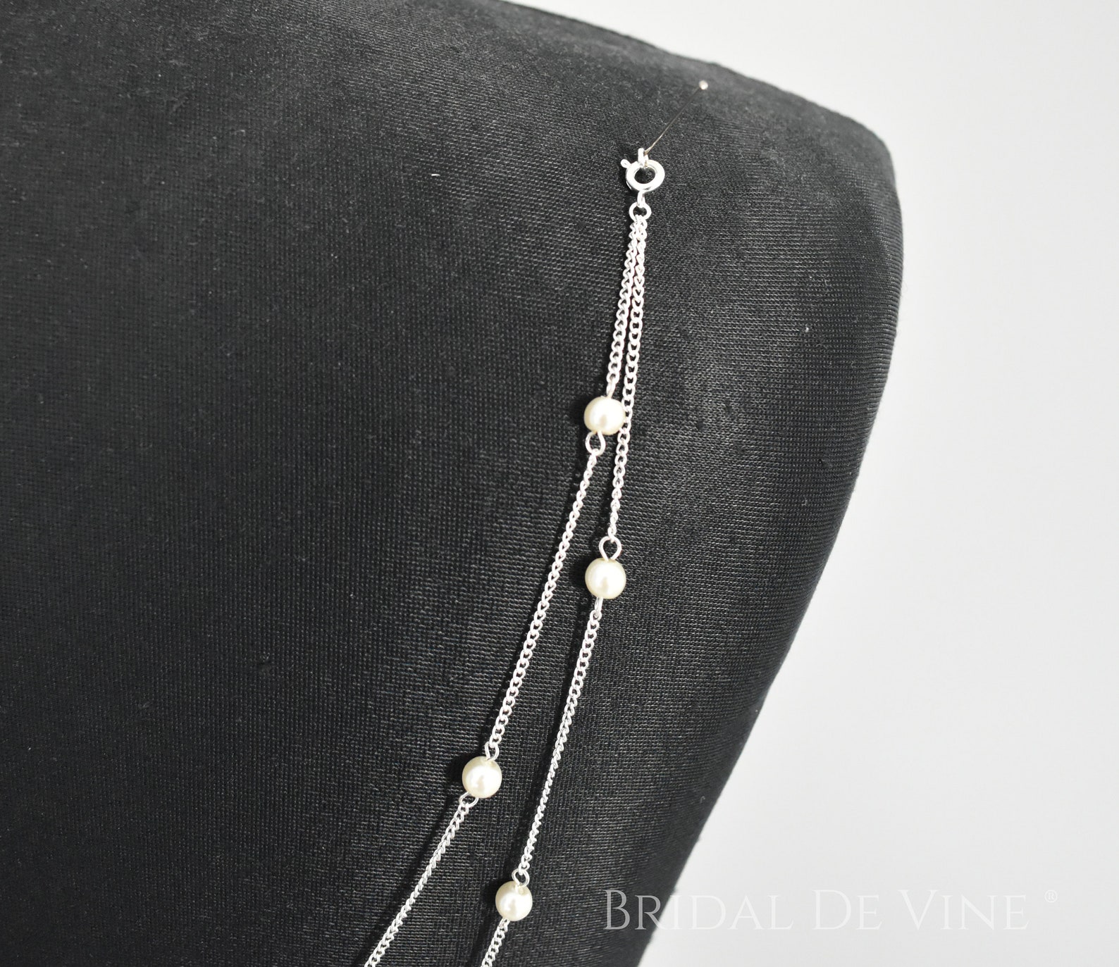 Bridal Back Jewellery, Back Necklace, Backdrop Pearl Crystals - Etsy